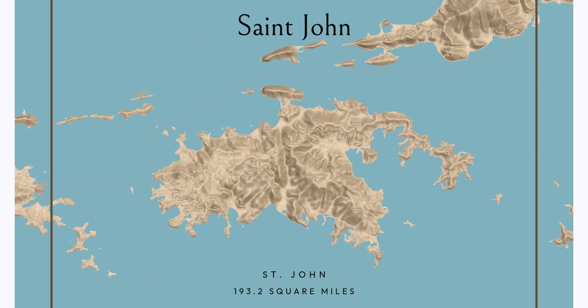 Island of St John Map Poster - Custom Design by You