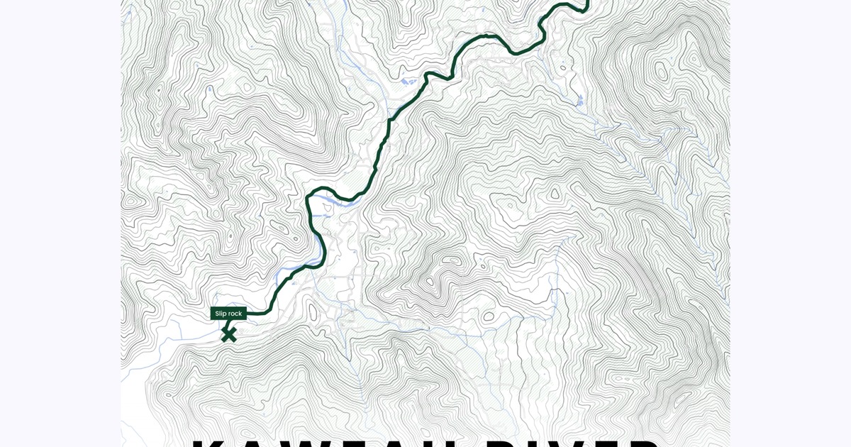 Our Rafting Trip to the Kaweah River Poster - Route Map - Custom Design ...