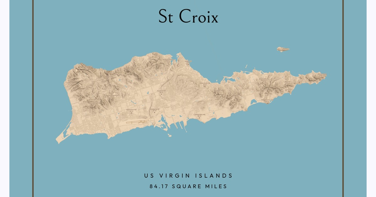 Island of St Croix Poster - Street Map - Custom Design by You