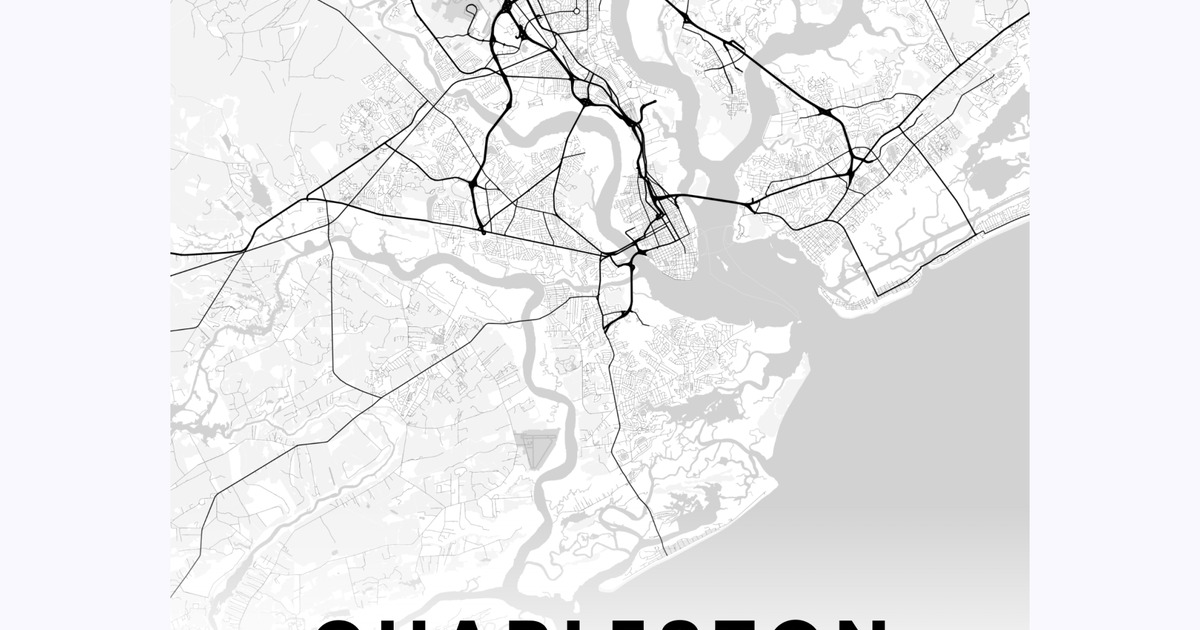 Charleston in Light Poster - Street Map - Custom Design by You