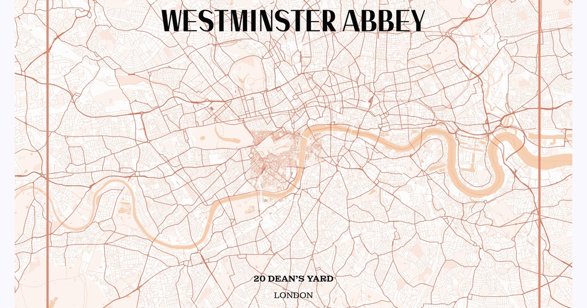 Westminster Abbey Poster - Street Map - Custom Design by You