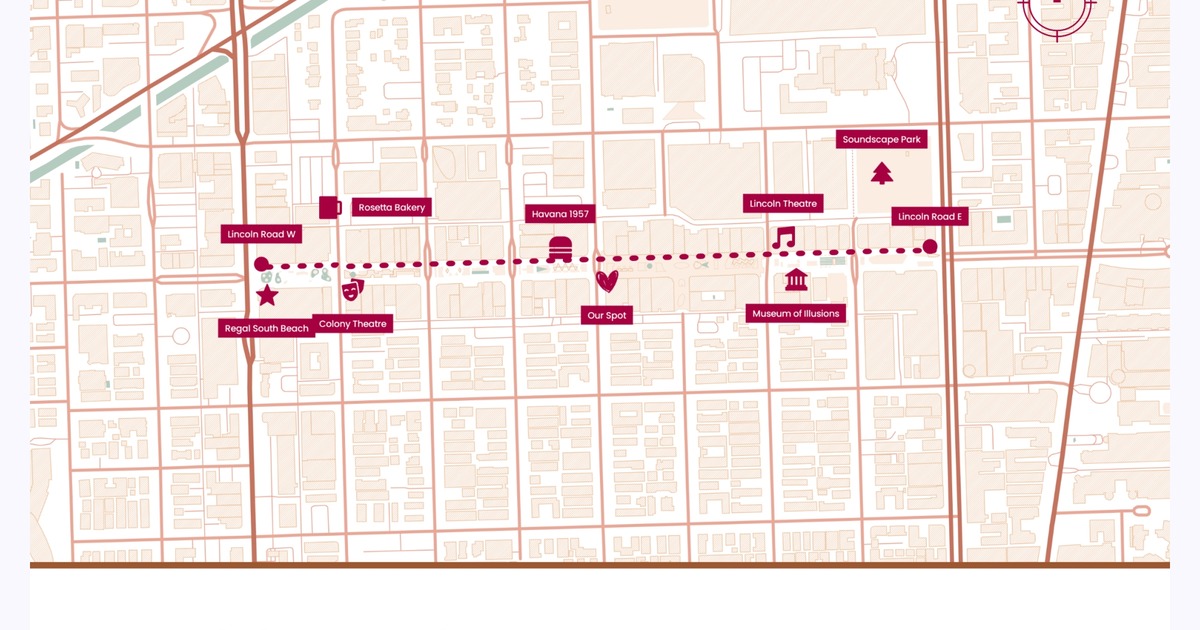 Lincoln Road Poster - Street Map - Custom Design by You