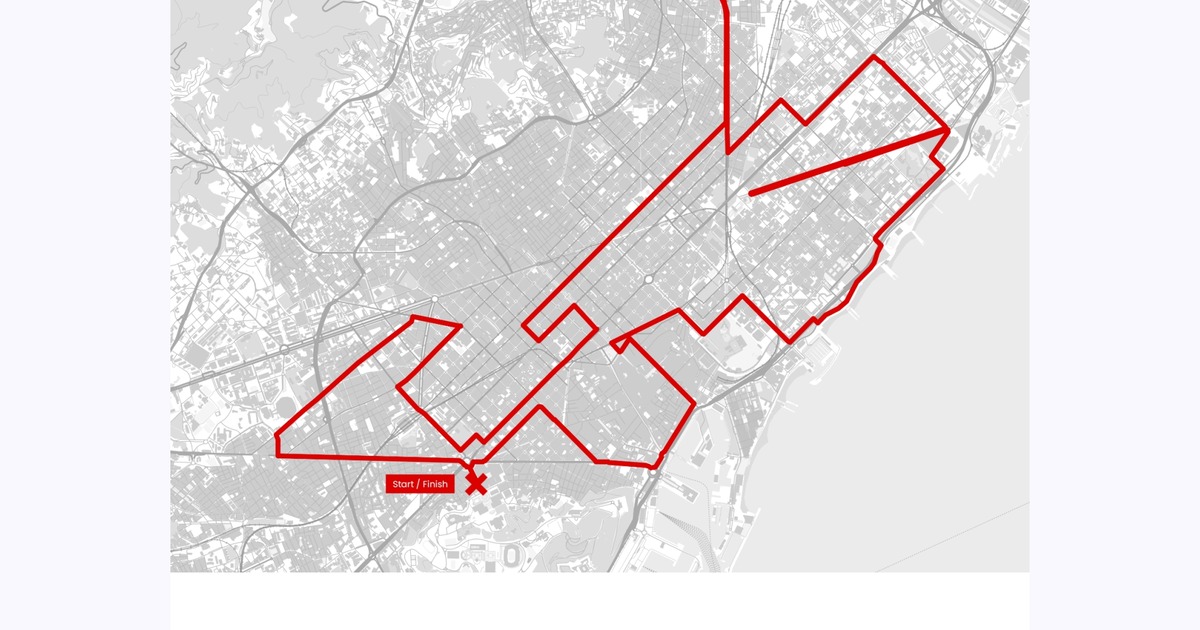 2023 Barcelona Marathon Poster - Route Map - Custom Design by You