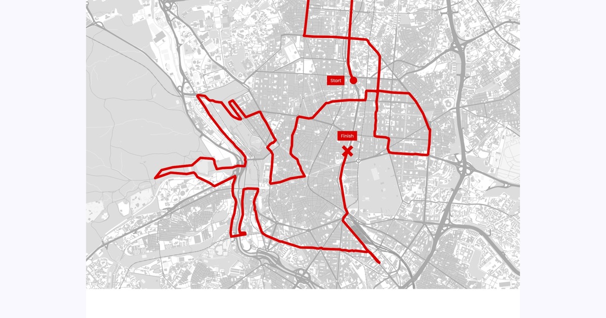 2023 Madrid Marathon Poster - Route Map - Custom Design by You