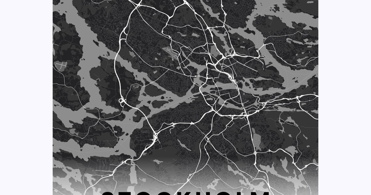 Stockholm in Dark Poster - Street Map - Custom Design by You