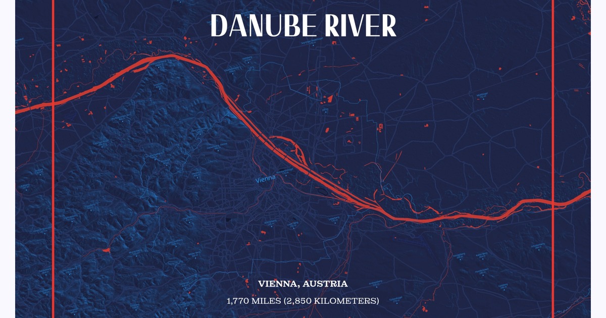 Danube River through Vienna in High Energy Poster - Custom Design by You