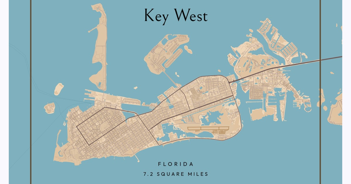 Island of Key West Map Poster - Custom Design by You