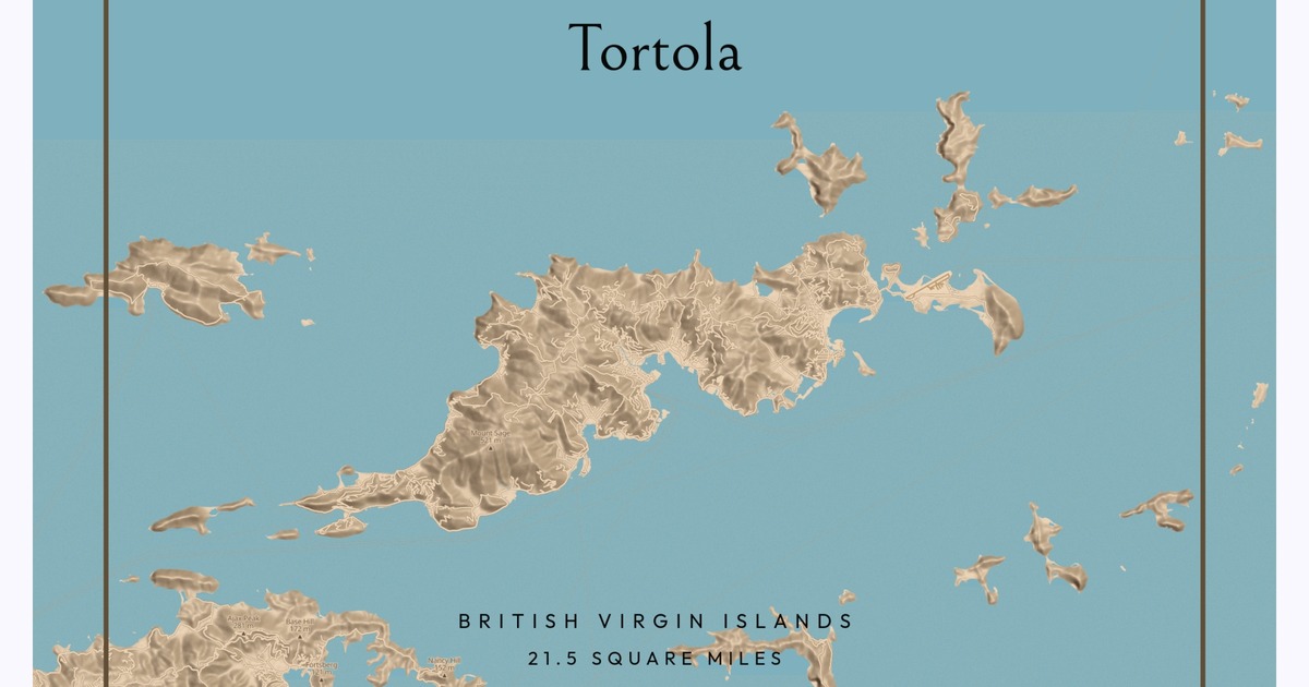 Island of Tortola Map Poster - Custom Design by You
