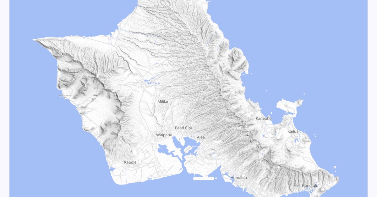 Island of Oahu - Street Map - Custom Design by You