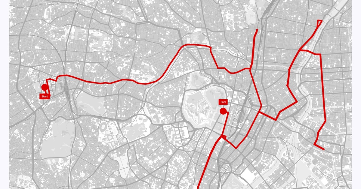 2024 Tokyo Marathon Poster - Route Map - Custom Design by You