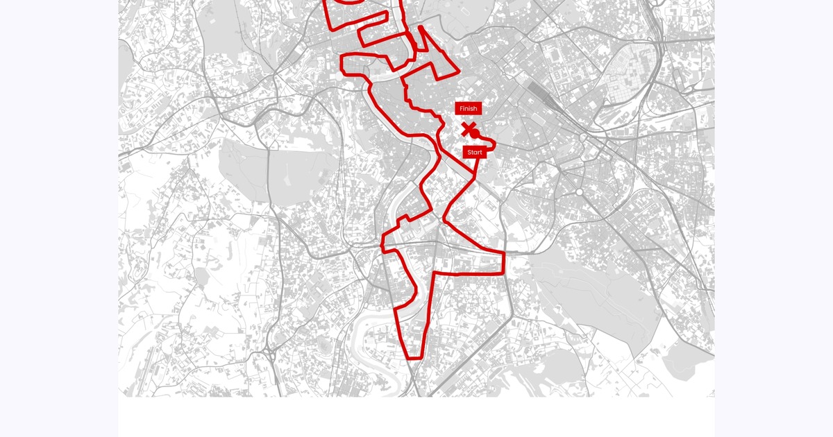 2023 Rome Marathon Poster - Route Map - Custom Design by You