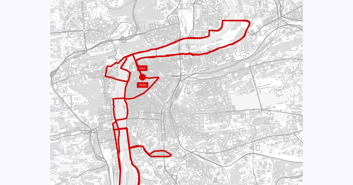 2024 Prague Marathon Poster - Route Map - Custom Design by You