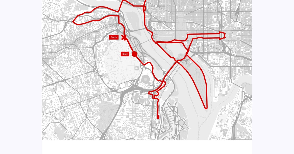 2023 Marine Corps Marathon Poster - Route Map - Custom Design by You