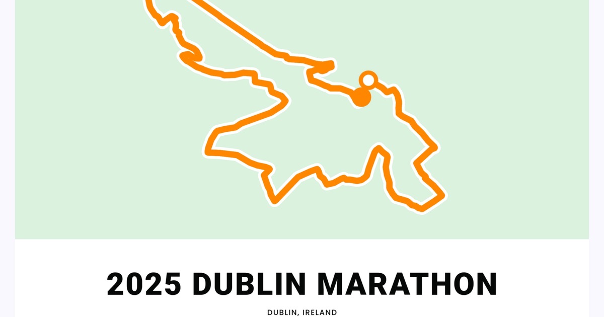 Minimalist of 2025 Dublin Marathon Poster - Route Map - Custom Design ...