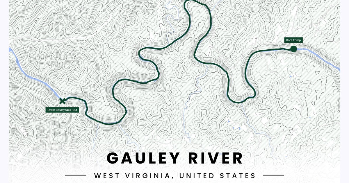 Our Rafting Trip to the Gauley River Poster - Route Map - Custom Design ...