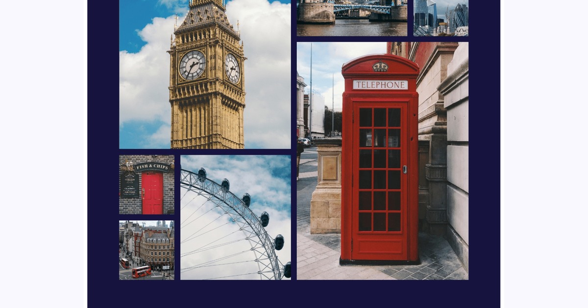 London Trip Poster - Photo Collage Print - Custom Design by You