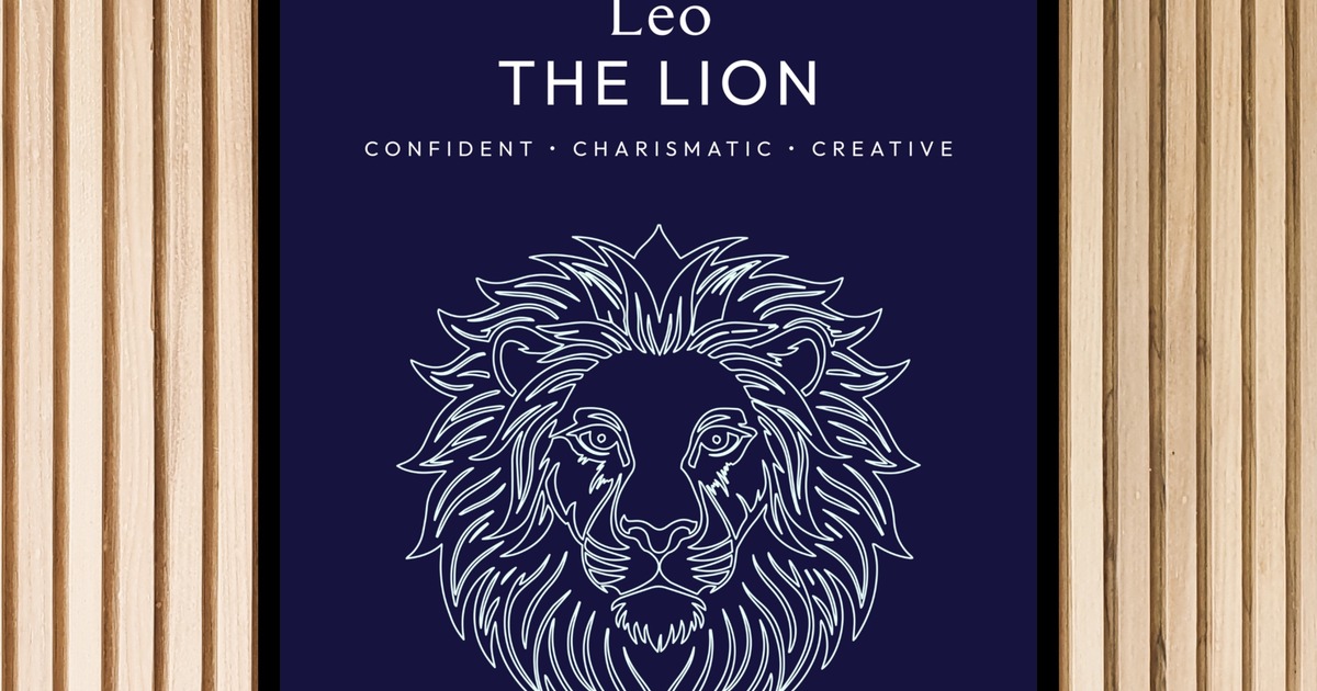 Leo in Fine Line Print - Custom Zodiac Sign Poster - Custom Design by You