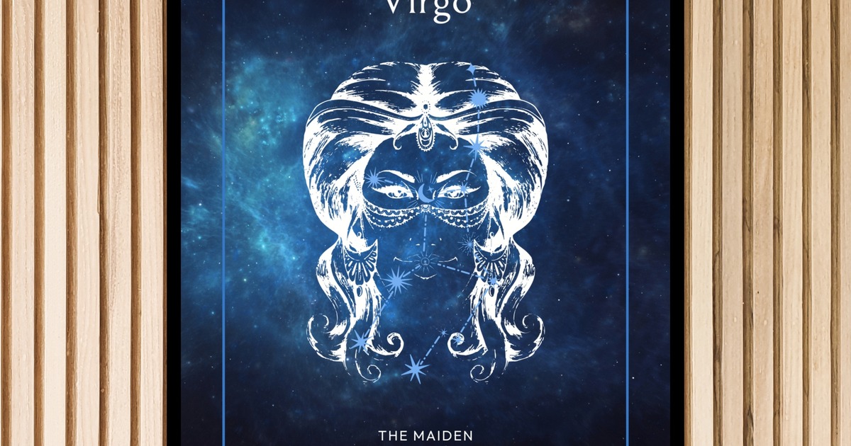 Virgo in Embellished Outline Print - Custom Zodiac Sign Poster - Custom ...