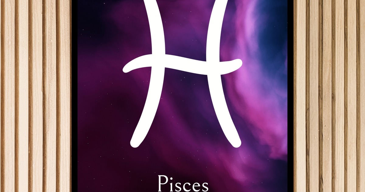 Pisces in Curvy Print - Custom Zodiac Sign Poster - Custom Design by You