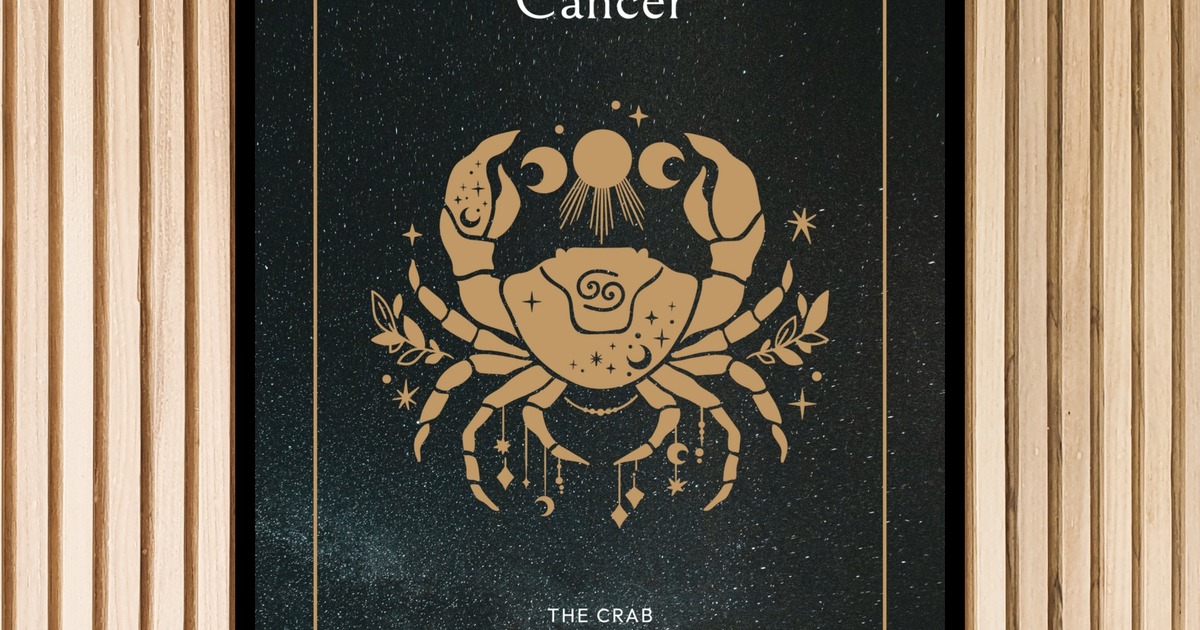 Cancer in Block Print - Custom Zodiac Sign Poster - Custom Design by You