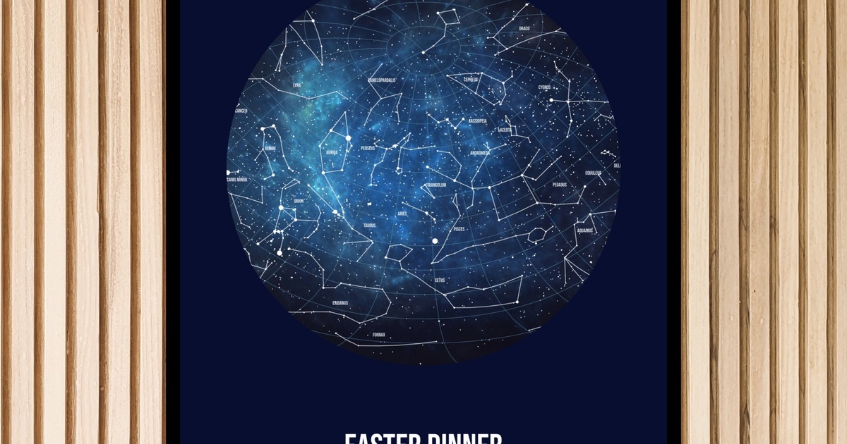 Easter Dinner Poster - Celestial Map - Custom Design by You