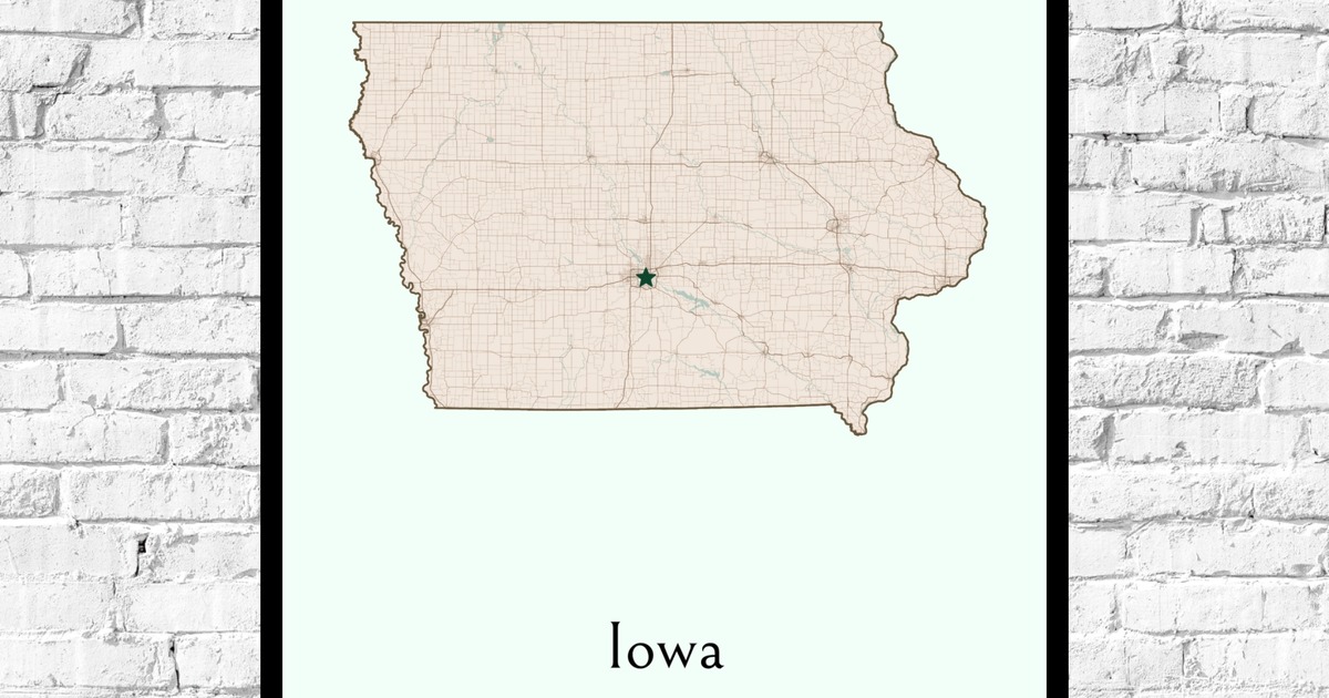 Iowa State Poster - Boundary Map - Custom Design by You