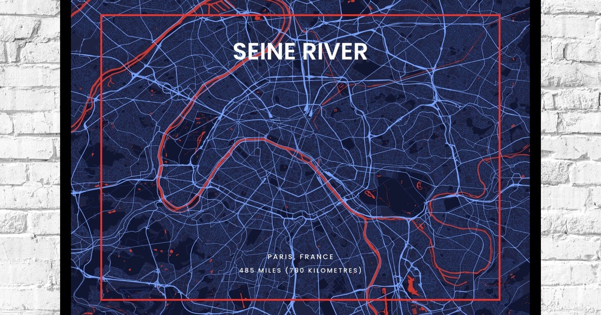 La Seine River through Paris in High Energy Poster - Custom Design by You