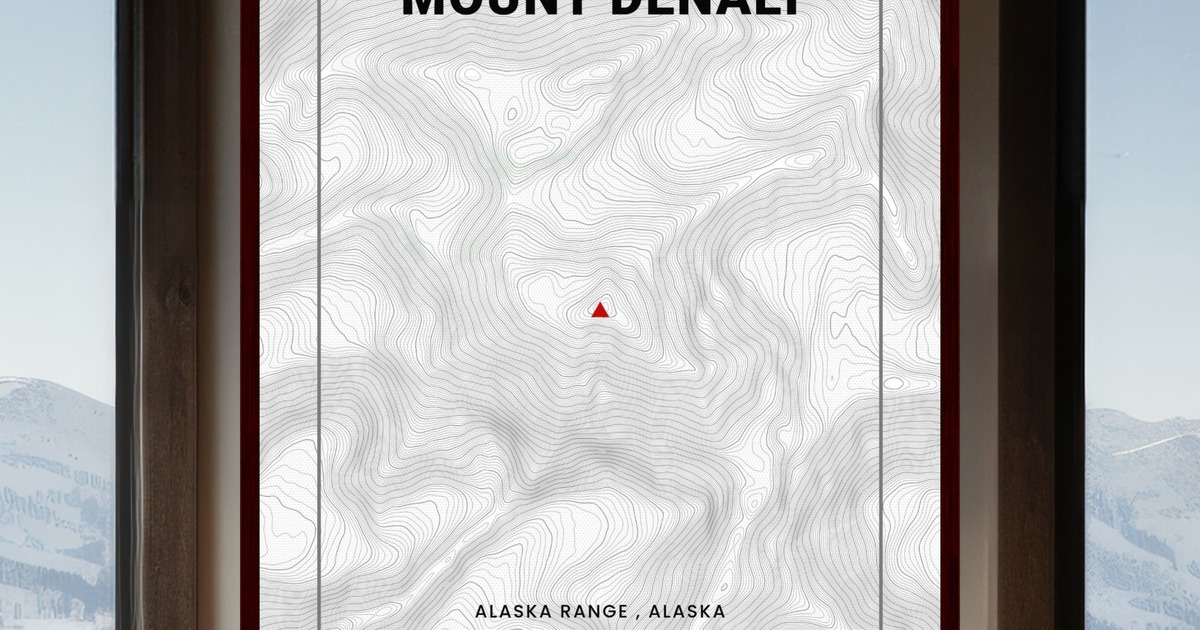 Mount Denali Poster - Topo Map - Custom Design by You